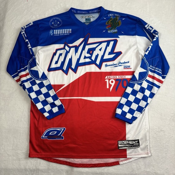 O'Neal | Shirts | 27 Oneal Element Afterburner Racing Blue White Long ...
